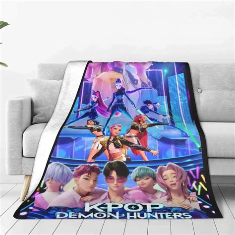 Huntrix Kpop Demon Hunters Plush Throw Blanket From Thousand Alley