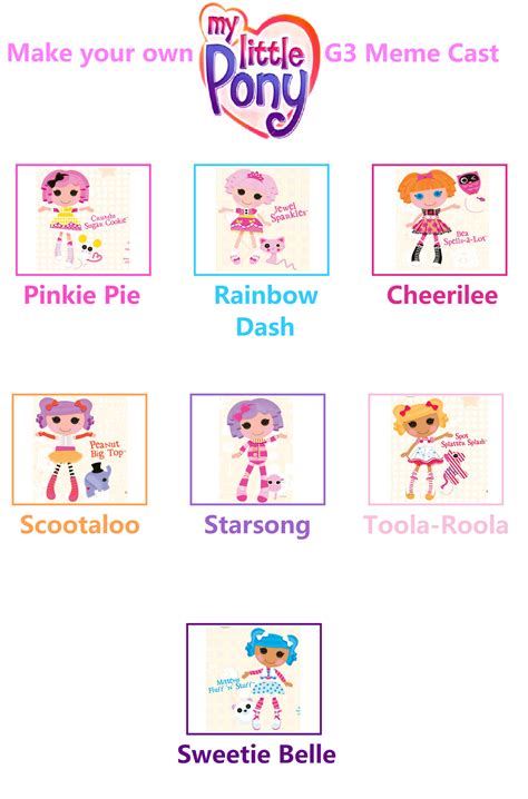 Mlp G3 Cast Lalaloopsy Edition By Leahrow On Deviantart