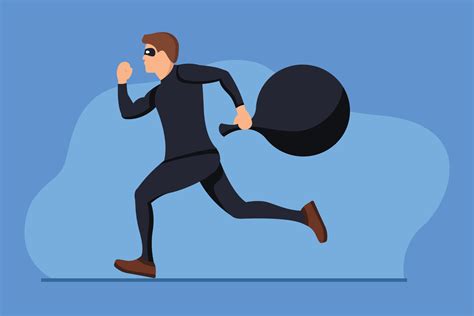 Theif Running With Bag 16283766 Vector Art At Vecteezy