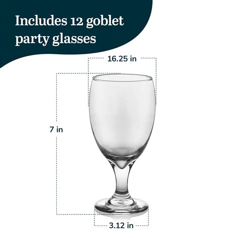 Classic Glass Goblets Set Of 12 Dishwasher Safe 1625 Oz Drinking Goblets For