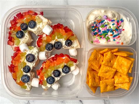 Rainbow Mini Bagel Fruit Bites Lunchbox Cup Of Yum