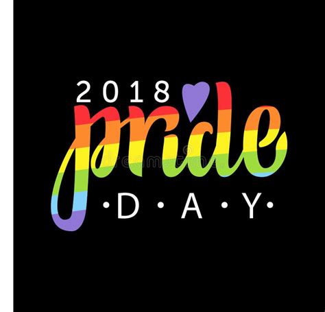 Letras Gay E Frase Manuscrita Pride Day 2018 Del Brillo Colorido