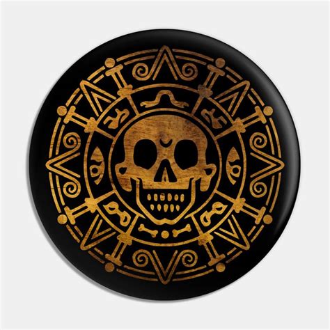 Pirates Of The Caribbean Cursed Gold Aztec Coin Pin Pirate Coin