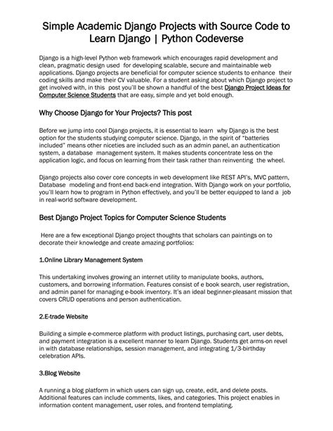 Ppt Simple Academic Django Projects With Source Code To Learn Django Python Codeve