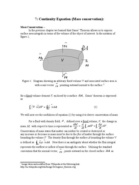 7 Continuity Equation Mass Conservation Pdf Fluid Dynamics Flux