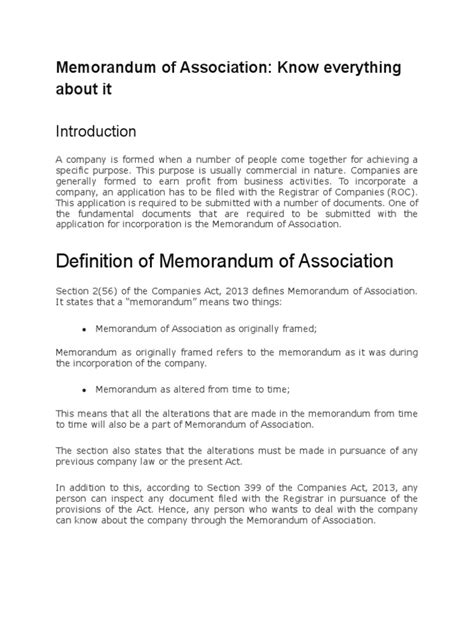 Moa And Aoa Pdf Articles Of Association Notary Public