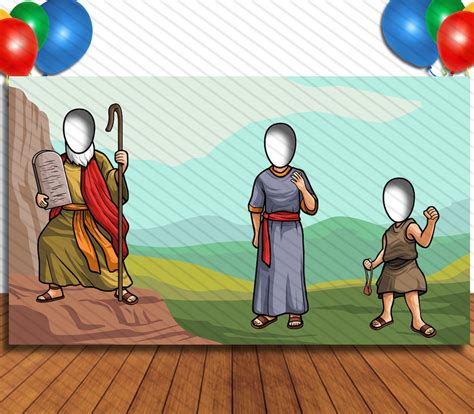 Bible Land Hole In Face Cutout Banner 42x72 Standee Diy Party