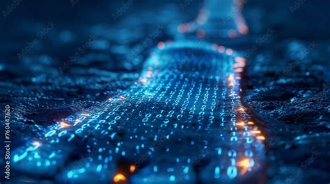 Cybersecurity Digital Footprints Made Of Binary Code Highlighting The