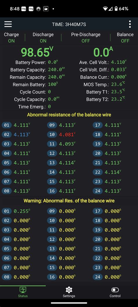 Abnormal Resistance Of Balance Wire Jk Bms W Audi E Tron Lg Chem
