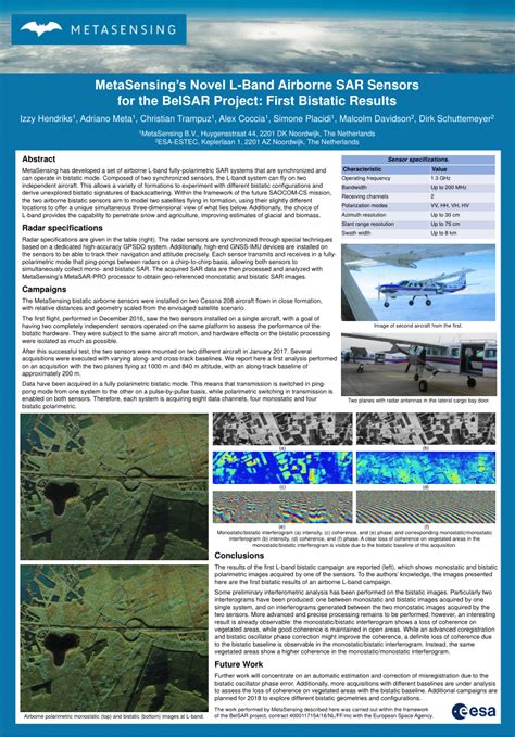 Pdf Metasensings Novel L Band Airborne Sar Sensors For The Belsar