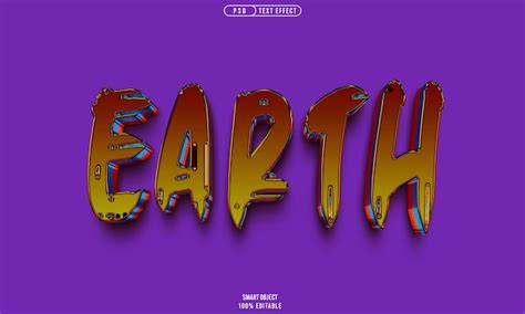 Premium Psd Free Psd Earth Text Effect