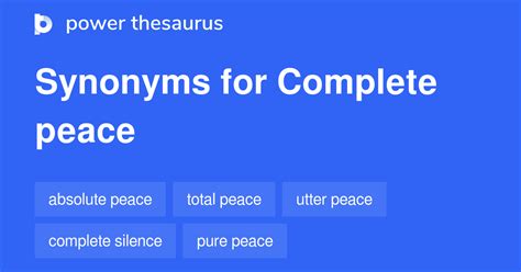 Complete Peace Synonyms 61 Similar Phrases