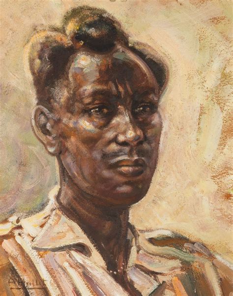 Andre Hallet Belgian 1890 1959 Portrait Of A Congo Man Cottone Auctions