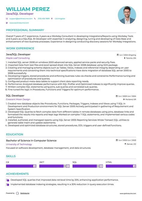 10 Sql Developer Resume Samples And Templates For 2025