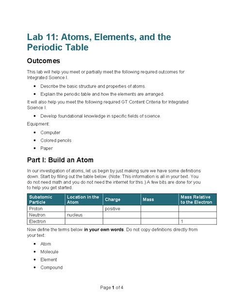 lab 11 revised 04 2024 lab lab 11 atoms elements and the