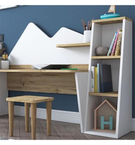 שולחן כתיבה זוגי לילדים דגם דיוויד צבע לבן גבע דיזיין אולסייל