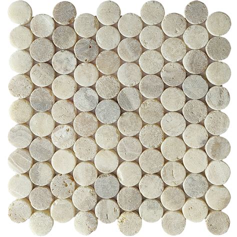 Mix Quartz Penny Round Marble Mosaic Tile Pebble Tile Shop