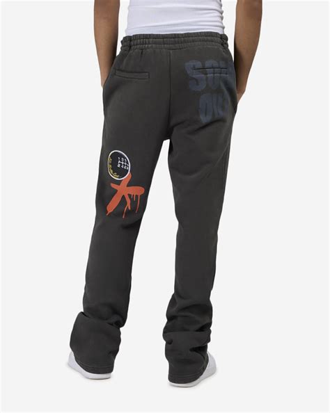 Shop Smoke Rise Multi Embroidery Patched Stacked Fleece Pants