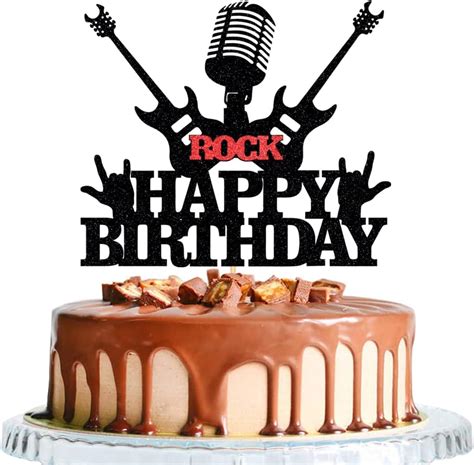 Wrackkiar Rock Happy Birthday Cake Topper Rock Music Happy Birthday