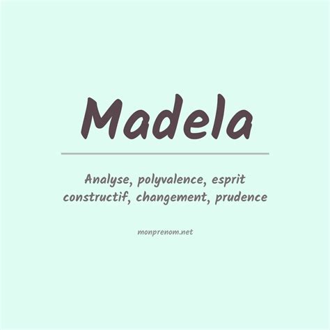 Signification Du Prénom Madela