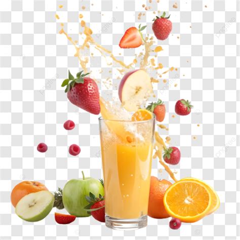 Splashes Of Mixed Fruit Juice With Apple Strawberries Oranges Splashes