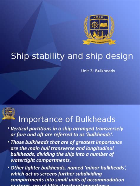 Construction And Design Of Ship Bulkheads Pdf Ships Deck Ship