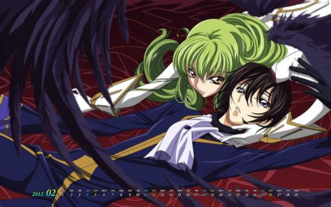 Code Geass February 2012日曆桌面主題壁紙預覽