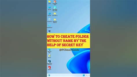 How To Create Folder Without Name By The Help Of Secret Key Pcsmartguide Youtube