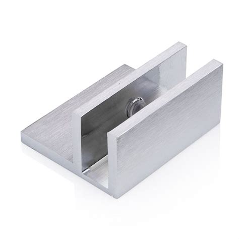 Offset Glass Shelf Bracket Brushed Satin Chrome Frameless Shower Hinges