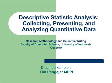 Descriptive Statistics Analysis Week 6 Pptx