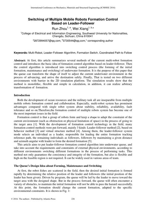 Pdf Switching Of Multiple Mobile Robots Formation Control Based On