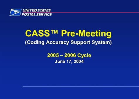 Cass Pre Meeting Coding Accuracy Support System 2005