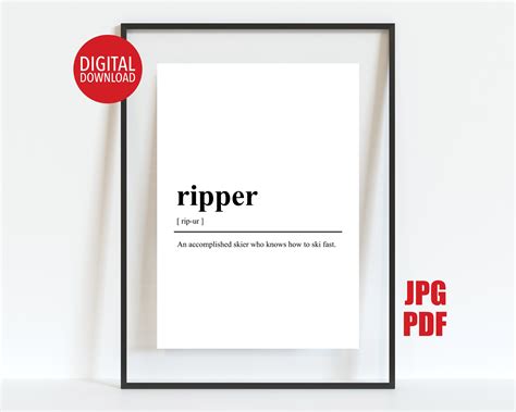 Ripper Definition Print Ski Terminology Poster Digital Download T