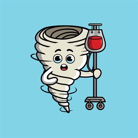 Set Cute Whirlwind Tornado Icon Face Expression Whirlwind Tornado Vector Icon On Blue