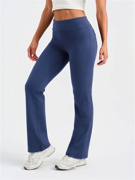 Womens Essential Bootcut Yoga Pants With Back Pockets Yogipace