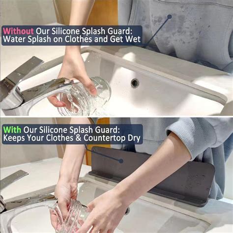 Protector Anti Stropire Pentru Chiuveta Qttvbtna Silicon Gri 52x85x5cm Emagro