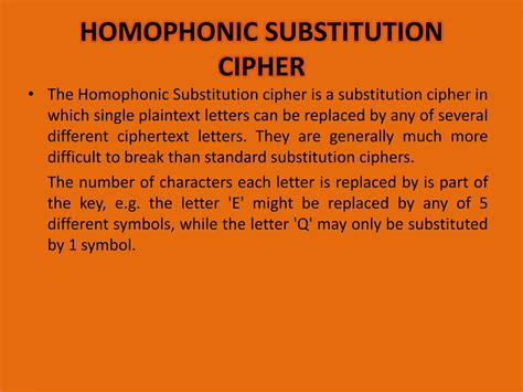 Homophonic Substitution Cipher Ppt