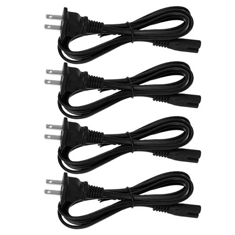 Frcolor 4pcs Printer Power Cord Replacement 2 Prong Power Cord Printer