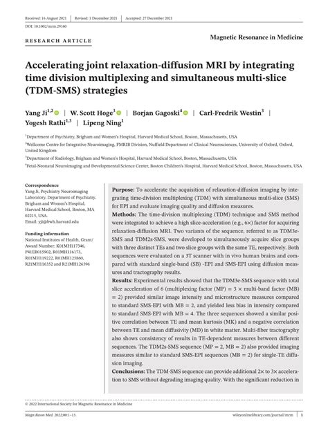 Pdf Accelerating Joint Relaxation‐diffusion Mri By Integrating Time