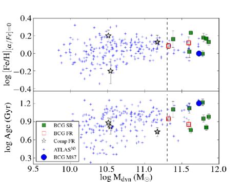 Central Stellar Populations As A Function Of Dynamical Galaxy Mass The