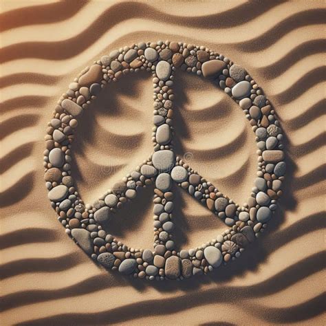 Pebble Arrangement In Peace Shape Stock Illustration Illustration Of