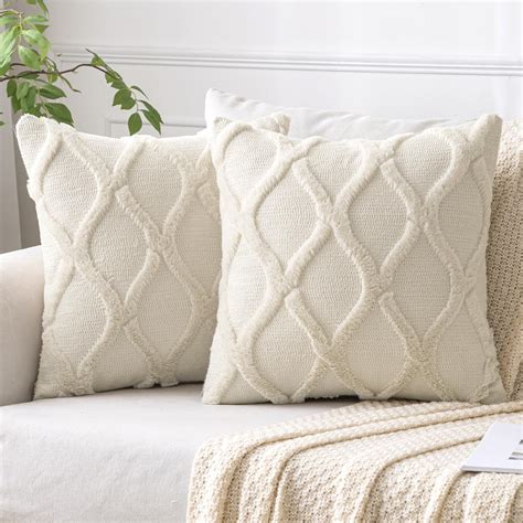 Miulee Spring Decorative Throw Pillow Covers Beige 18x18