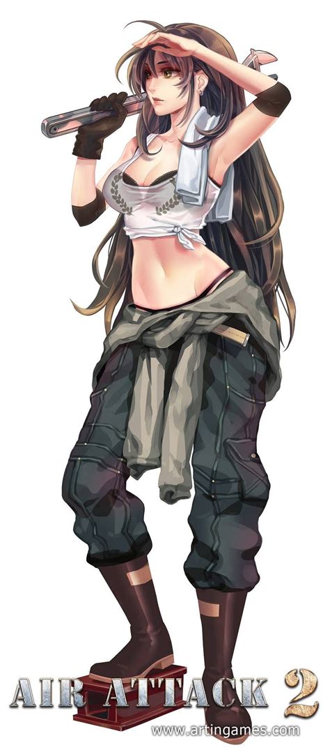 Artist Request Copyright Request Highres Airattack 2 Boots Bra Breasts Brown Hair