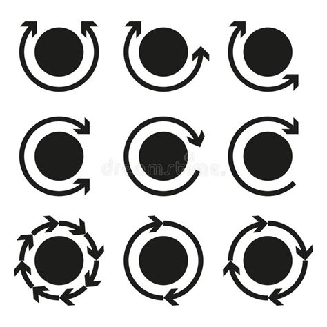 Circular Arrow Icons Refresh Symbol Elements Loop Motion Graphics Vector Interface