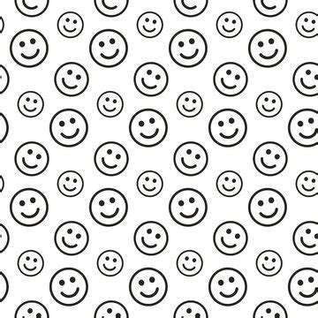 Black And White Smiley Face Wallpaper Fun And Trendy Design