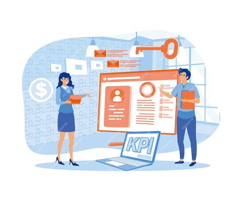 Premium Vector Kpi Concept Key Performance Indicators Employee