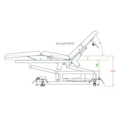 Електрическа кушетка Acrum 3 мотора 192 х 7392 х 5595 см Фризьоро