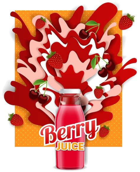 Premium Vector Vector Paper Cut Mixed Berry Juice Drink