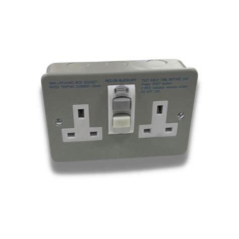 13a 2 Gang Metal Clad Rcd Socket Park Gate Leisure