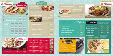 Menú Para Restaurante De Mariscos Behance